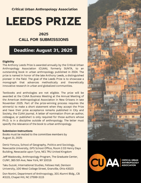 Leeds Book Prize 2025 | Critical Urban Anthropology Association